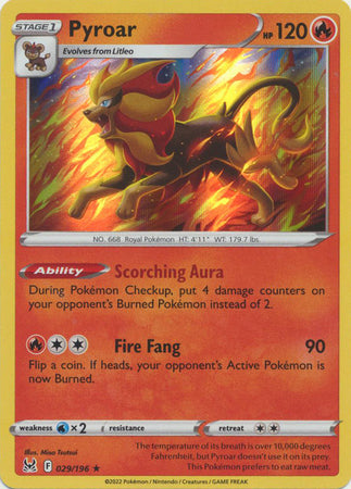 Pyroar - 029/196 - Holo Rare – Mi Ardillosa Tienda